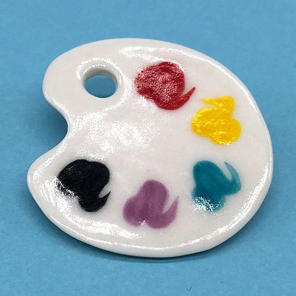 Large artist's palette brooch - Fosse Beads and Friends