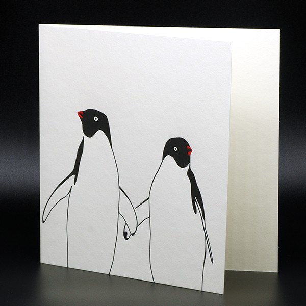 Penguins in Love card - Fosse Beads and Friends