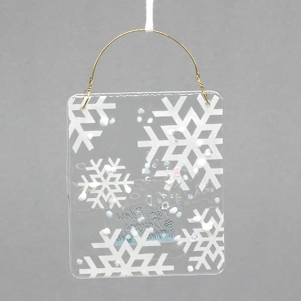 White Glass Snowflakes hanging token - Fosse Beads and Friends