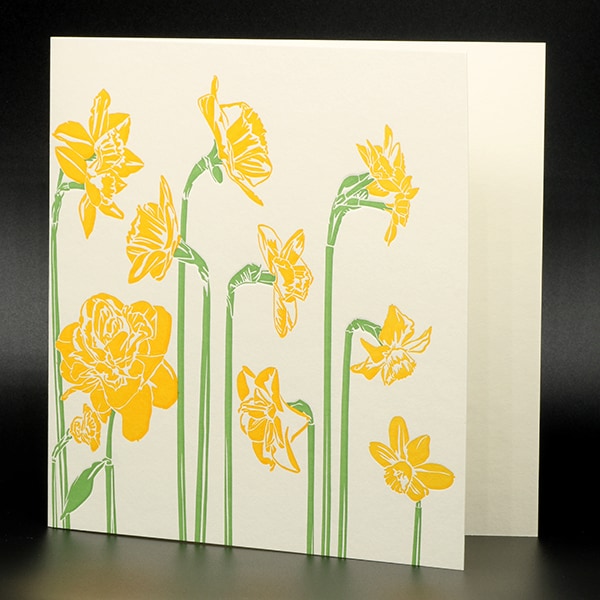 Penguin Ink Daffodils card - Fosse Beads and Friends