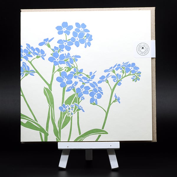 Penguin Ink Forget-me-not card - Fosse Beads and Friends